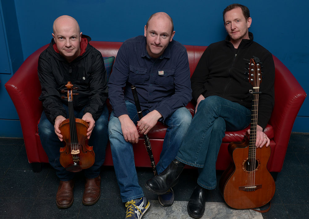 Mike McGoldrick, John Doyle and John McCusker at Ropery Hall